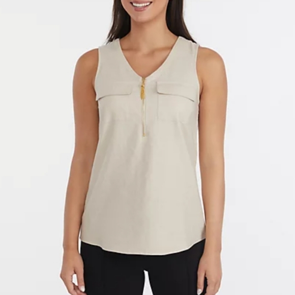 Ellen Tracy | Tops | Ellen Tracy Linen Zipper Top | Poshmark